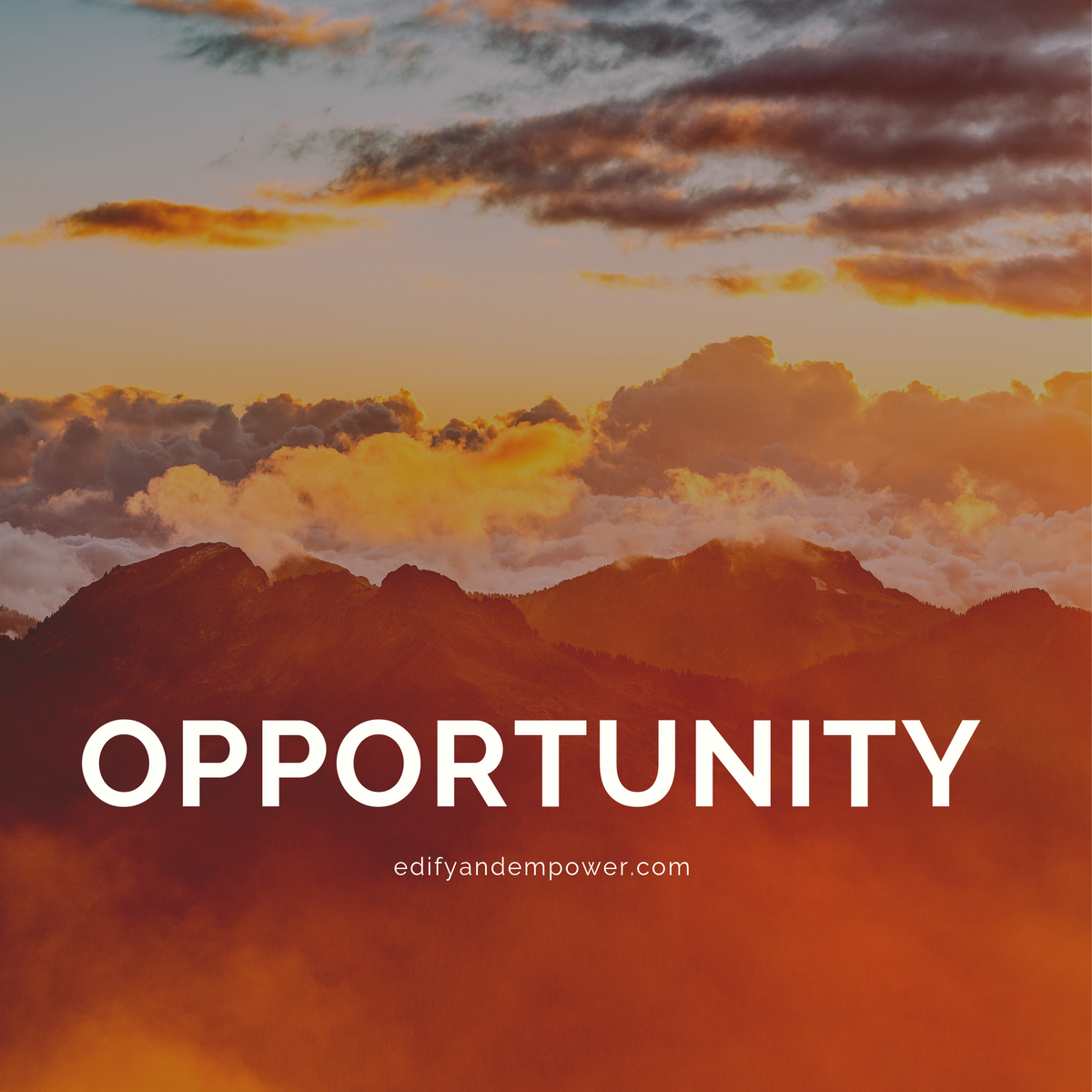 The Power Of An Opportunity – Edify and Empower
